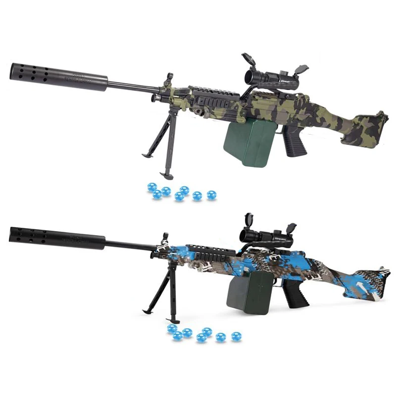 M249 Toy Gun Manual Electric Weapon Shooting Game Camouflage Paintball ...