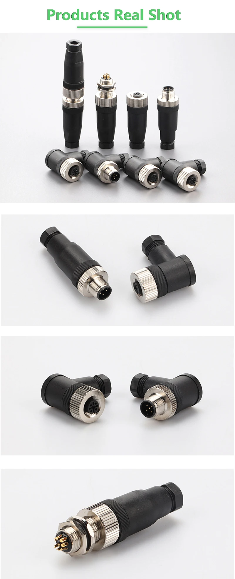 M12 5 Pin Connector Waterproof Straight 5 Pin A Code Male 5 Pin ...