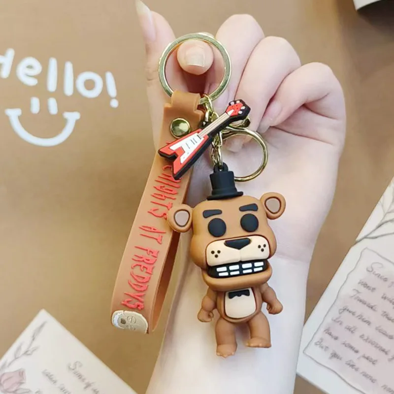 Wholesale 3d Anime Midnight Bear Freddy Keychains Cartoon Soft Rubber ...