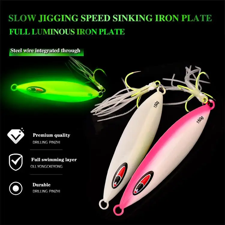 Runtoo Slow Pitch Jigs 80g 100g 120g 150g 200g 250g 300g Fast Sinking Fishing Luminous ...