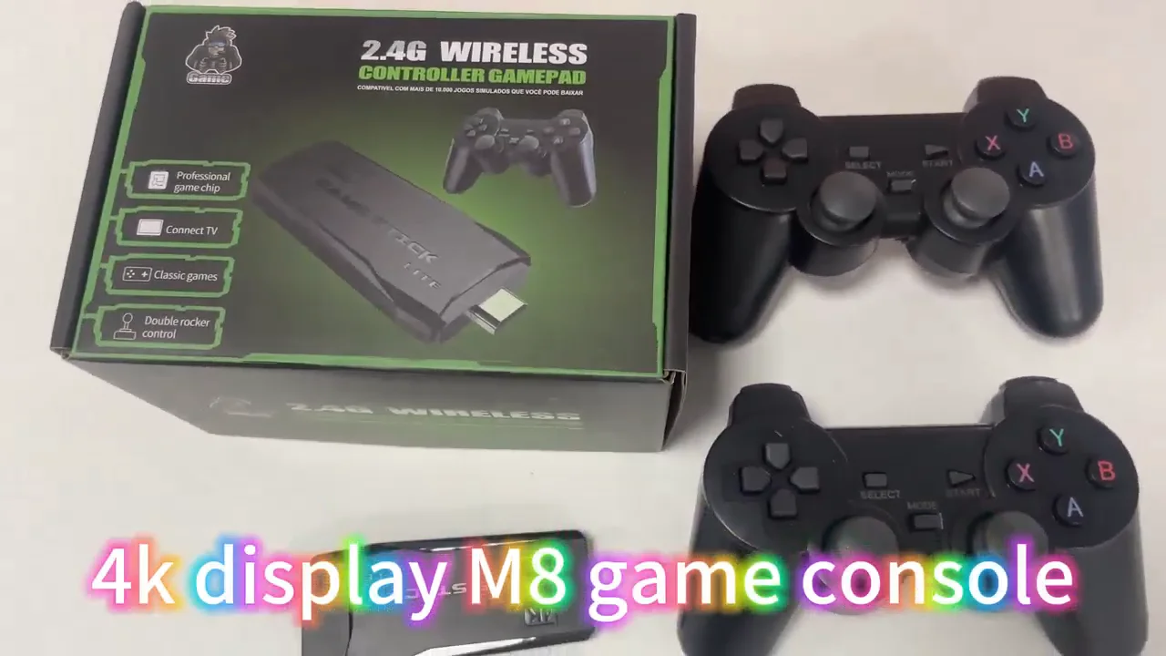 M8 Mini Retro Console 64gb Wireless Video Game Consoles 4k Hd Game Stick Lite With Gamepad Built ...