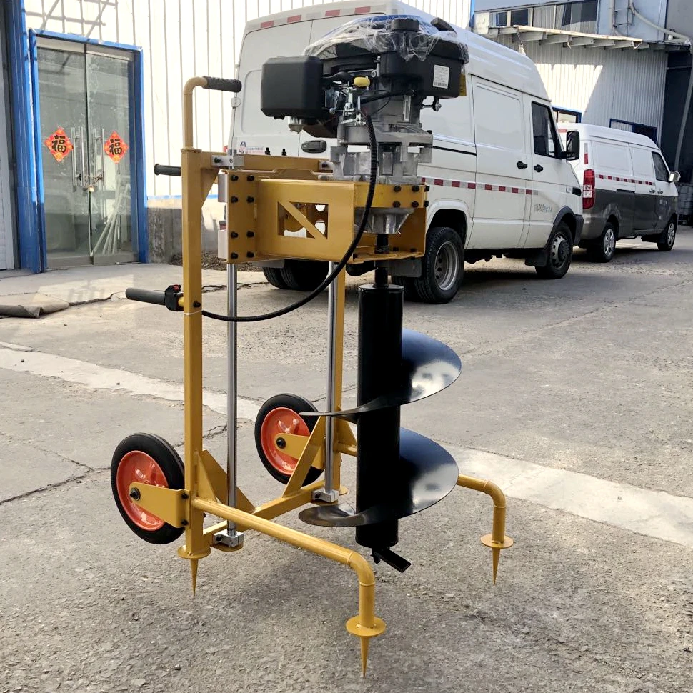 4 Stroke 196cc Gas Petrol Ground Drill For Digging A Hole Or Piling ...