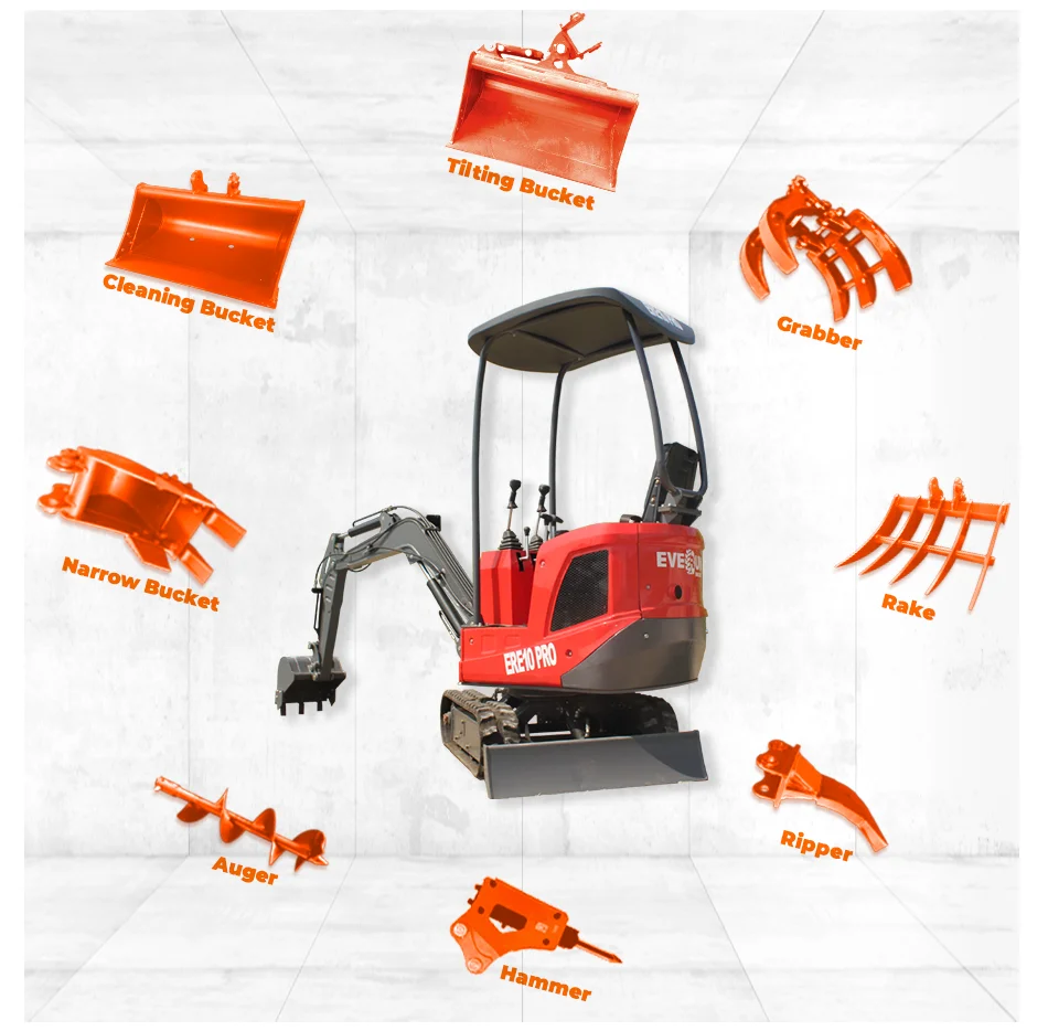 Everun Ere10pro 1ton Micro Digger With Quick Hitch Multifunction ...