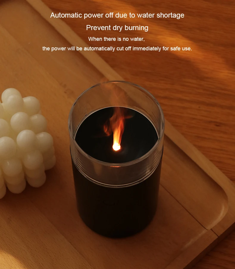 Smart Usb Ultrasonic Candlelight Humidifier Desktop Led Light Fragrance ...