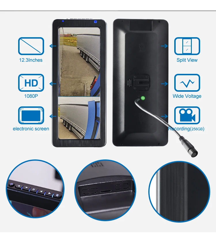 Pjauto Dual Cameras Split Screen Display Night Vision Ahd Camera ...