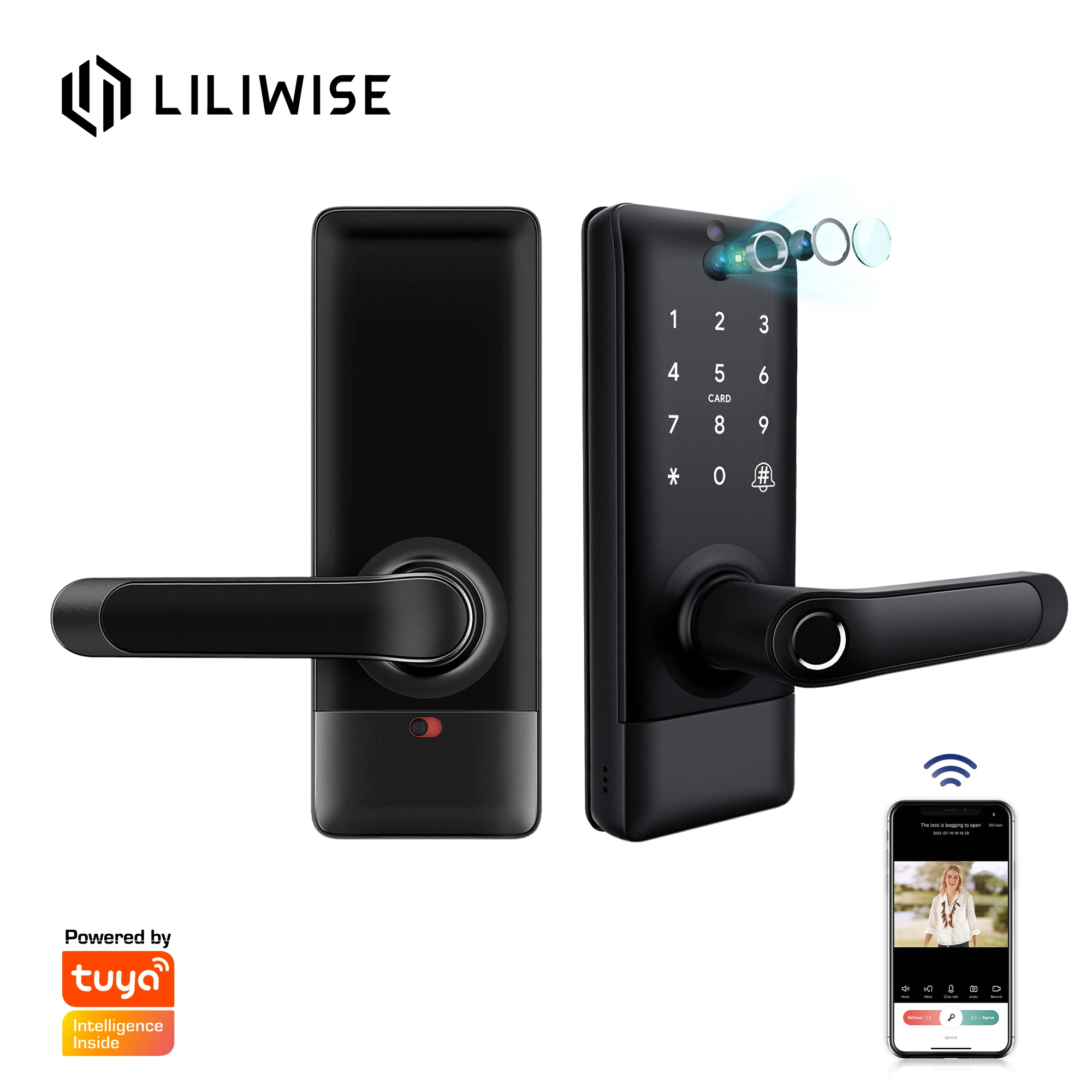 Liliwise Security Outdoor Waterproof Smart Biometric Fingerprint Door ...