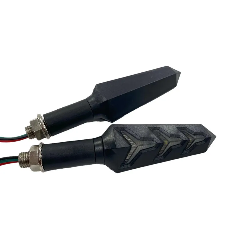Motorcycle electric vehicle fishbone light LED water turn signal light ...