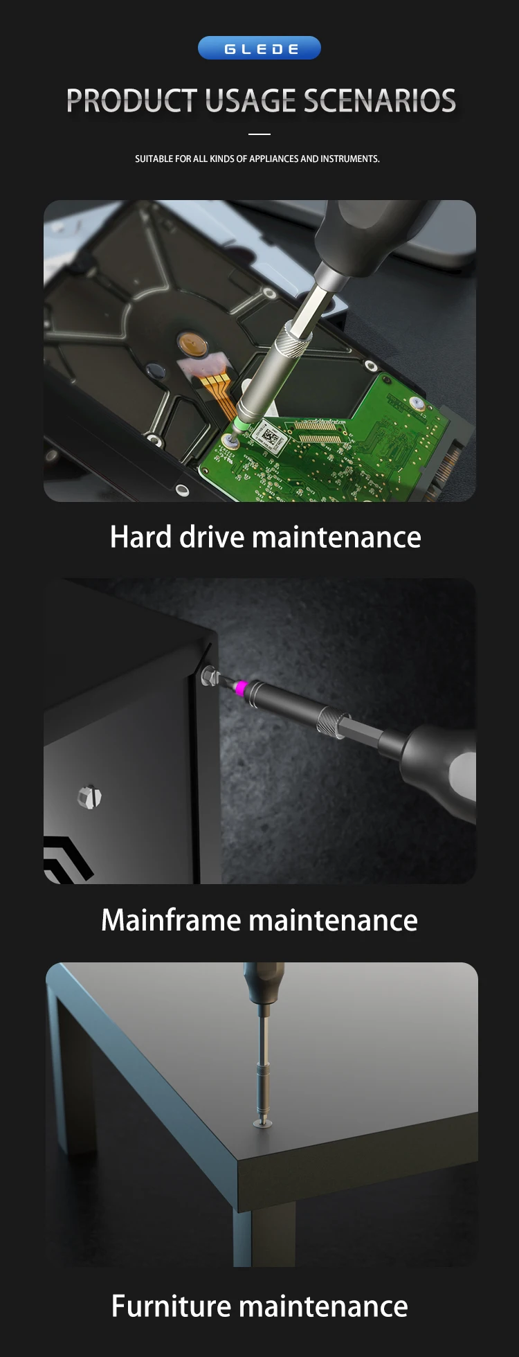 Glede 40-in-1 Multi-Function Magnetic Screwdriver Tool Kit with CRV ...