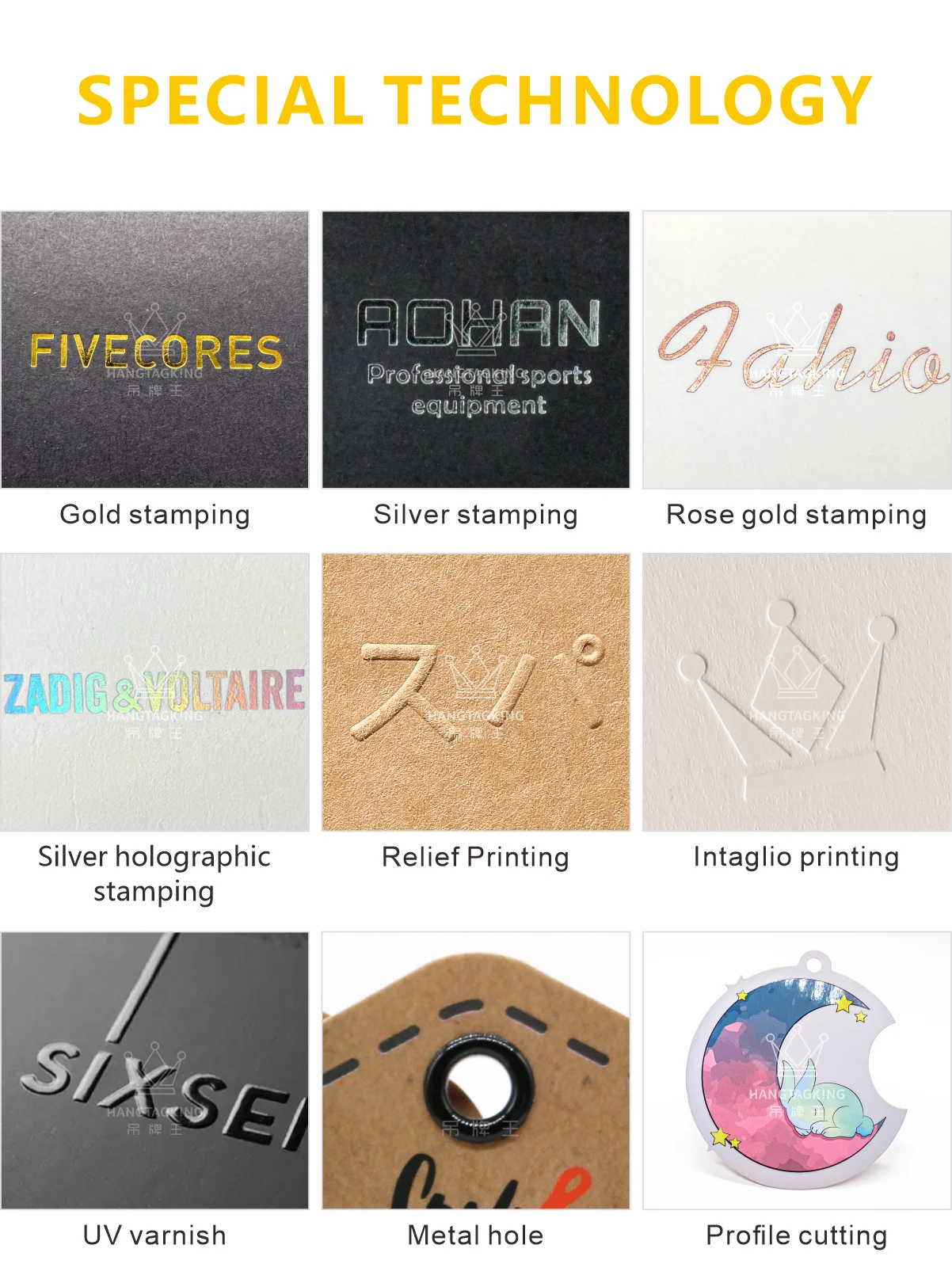 Luxury Custom Hang Tags with Logo Design and Printing