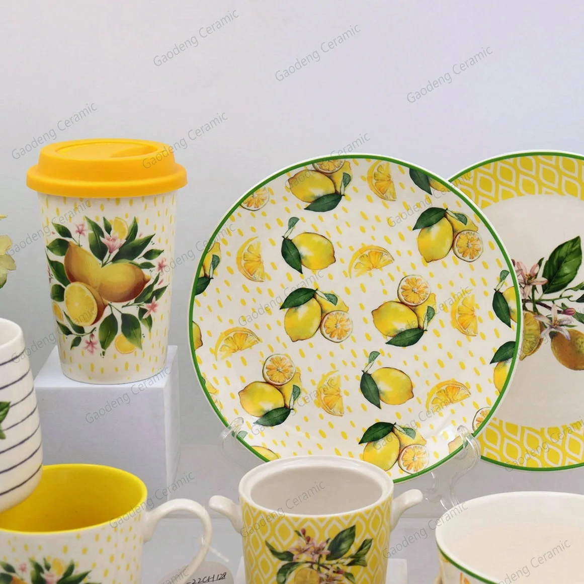 Ceramic Dinnerware Set 2024 Hot-selling Custom Design Lemon Decal ...