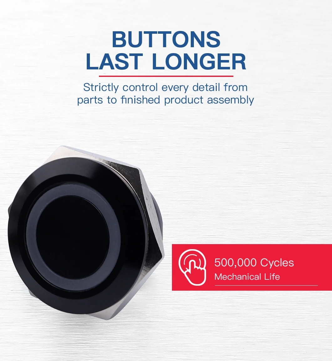 Stainless Steel Push Button 1no Switch Momomtary Function 22mm ...