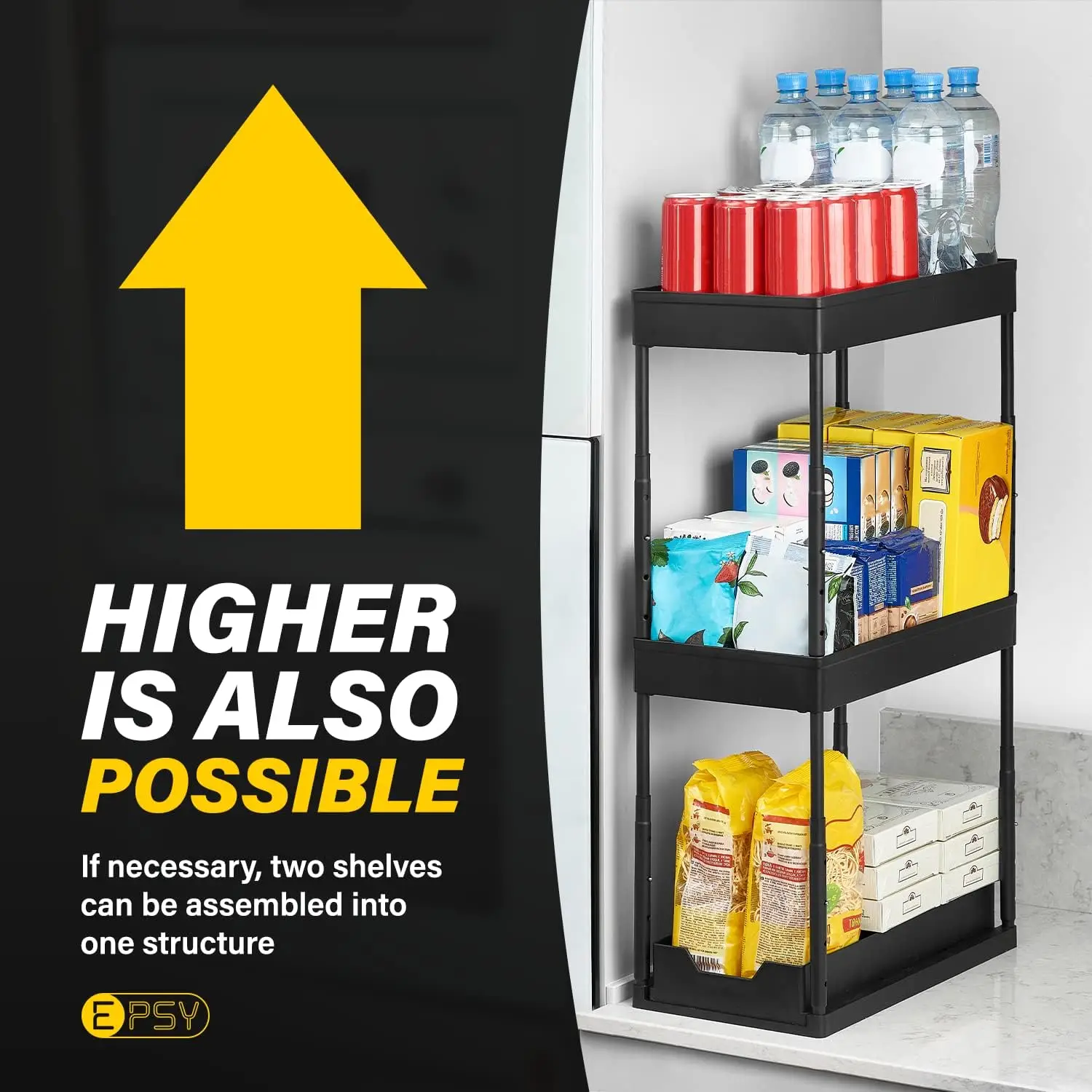 2 Pack Shelf Under Sink Organizer Storage Kitchen Bathroom Pull Out 2 ...