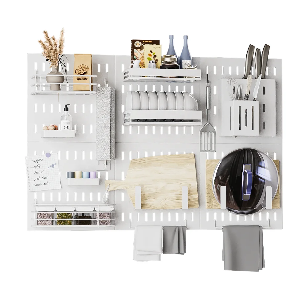 Wall Mounted Stainless Shelf Pegboard Multi Function Storage Board ...
