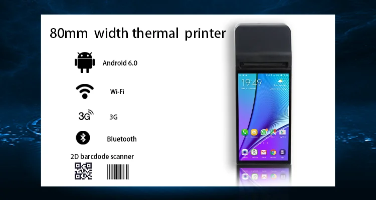 Cheap 7 Inch Handheld Pos Android Pos Terminal With 80 Mm Thermal Receipt Printer For Order ...