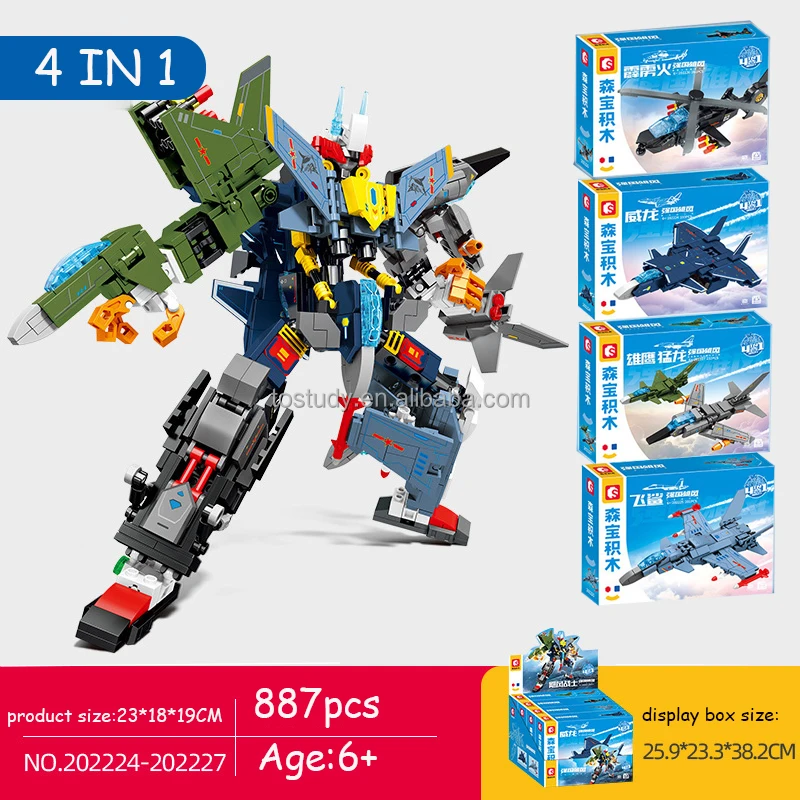 Sembo Building Blocks - Transforming Robot 4 in 1 Toy