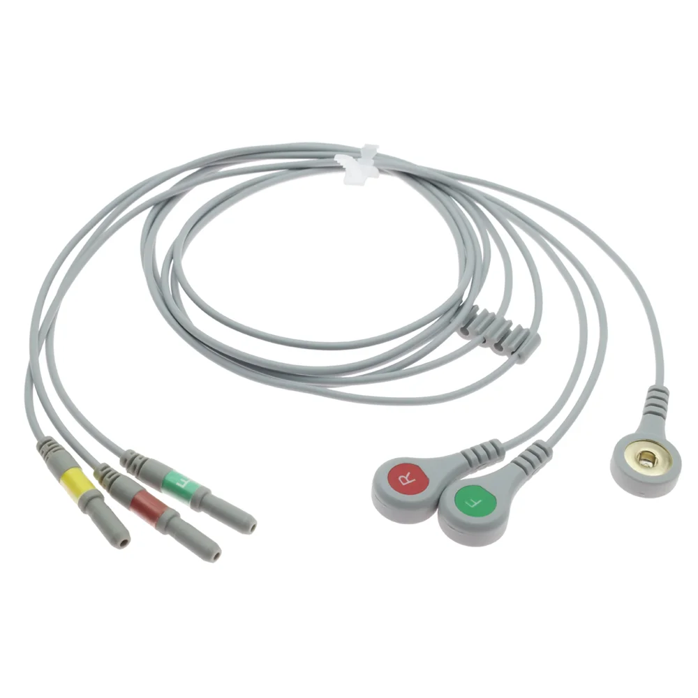 DIN Style AHA OEM Individual ECG 3-Lead EKG Leadwires