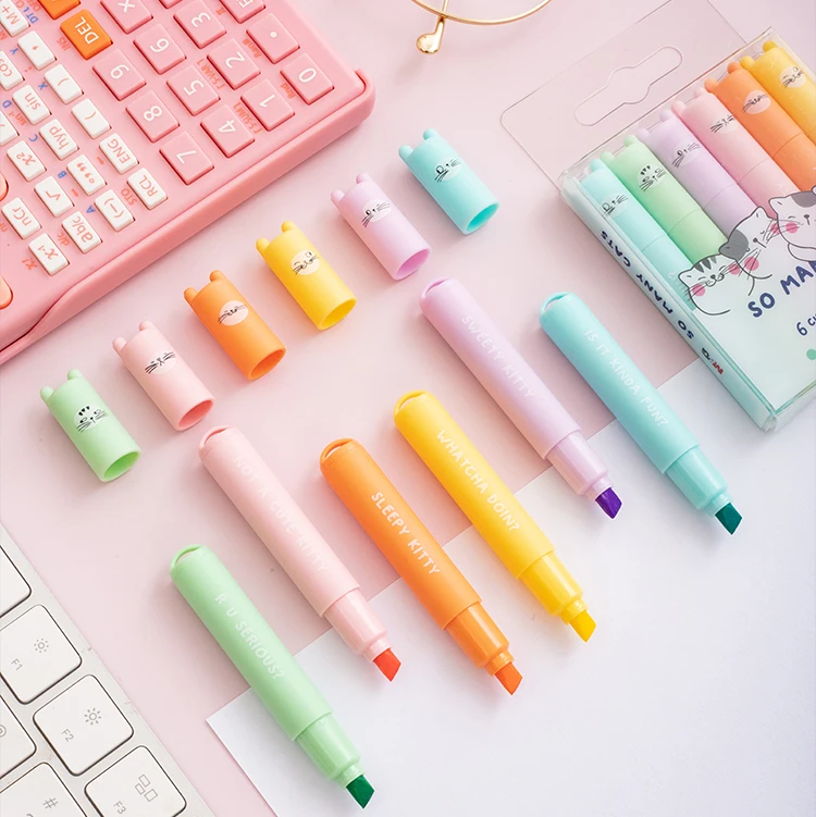 M&G Cute Unique Mini Pastel Highlighter Marker with Kawaii Design