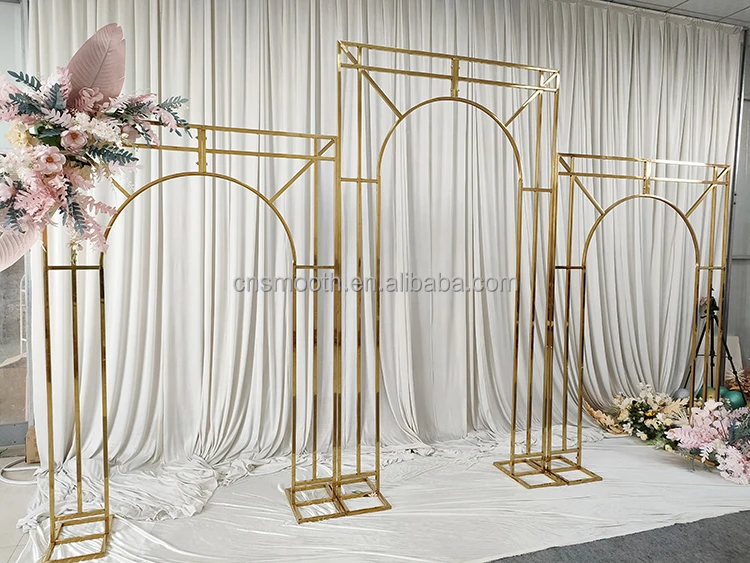 Metal Wedding Arch - Elegant Gold Backdrop Stand