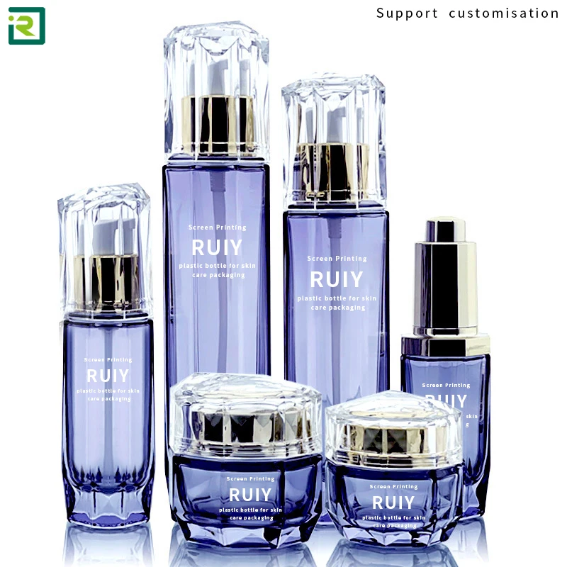 Oem Accepted Luxury Empty Glass Cosmetic Bottle Set Hot Stamped Surface ...