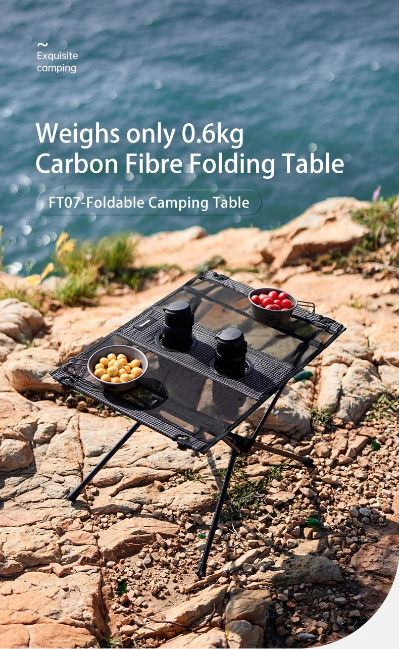 Naturehike FT07 Foldable Camping Table - Ultra-Light Carbon Fibre