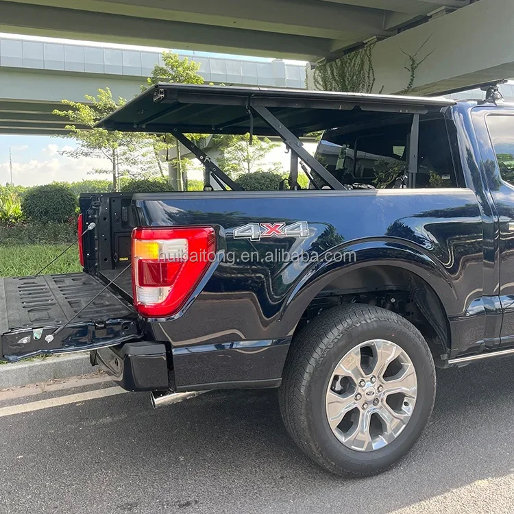 Pickup Tonneau Cover Hard Aluminum Lift-up Tri-fold Bed Cover for Great ...