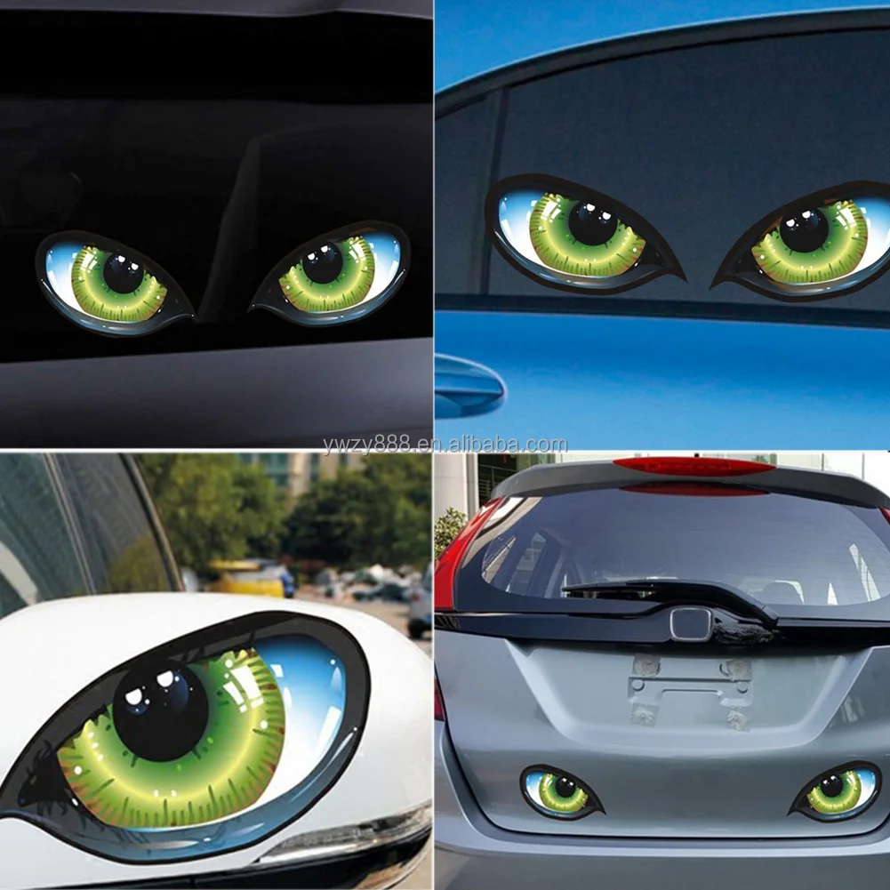 Wholesale Cute 3d Stereo Reflective Vinyl Cat Eyes Car Stickers For ...
