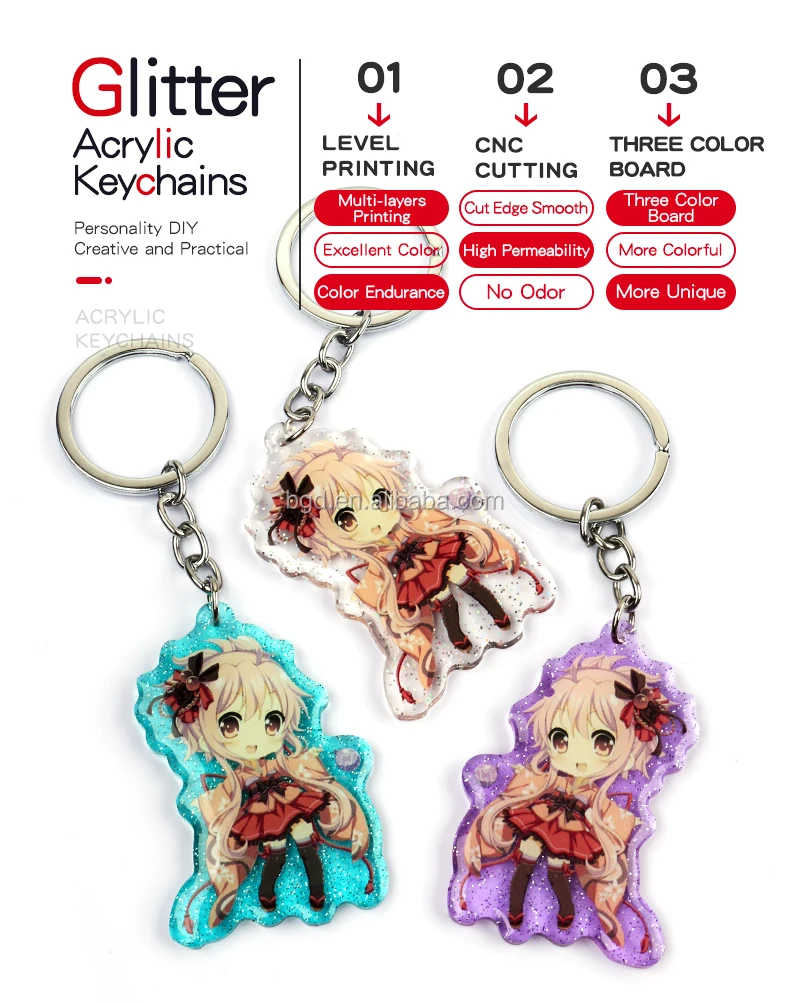 Clear Acrylic Charms Glitter/Sticker Anime Charm Custom /Vograce Epoxy ...