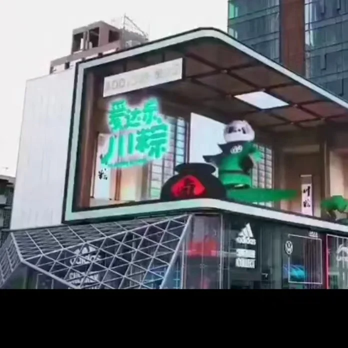 3D Billboard Outdoor Giant Video Wall Sign Board - P4 LED