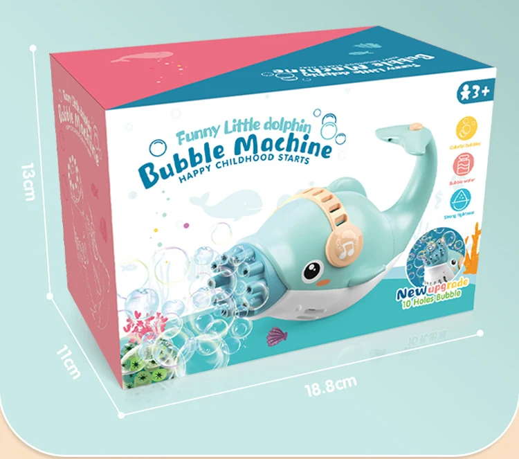 Allogogo Cartoon Dolphin Bubble Gun 10 Holes Bubble Machine Summer ...
