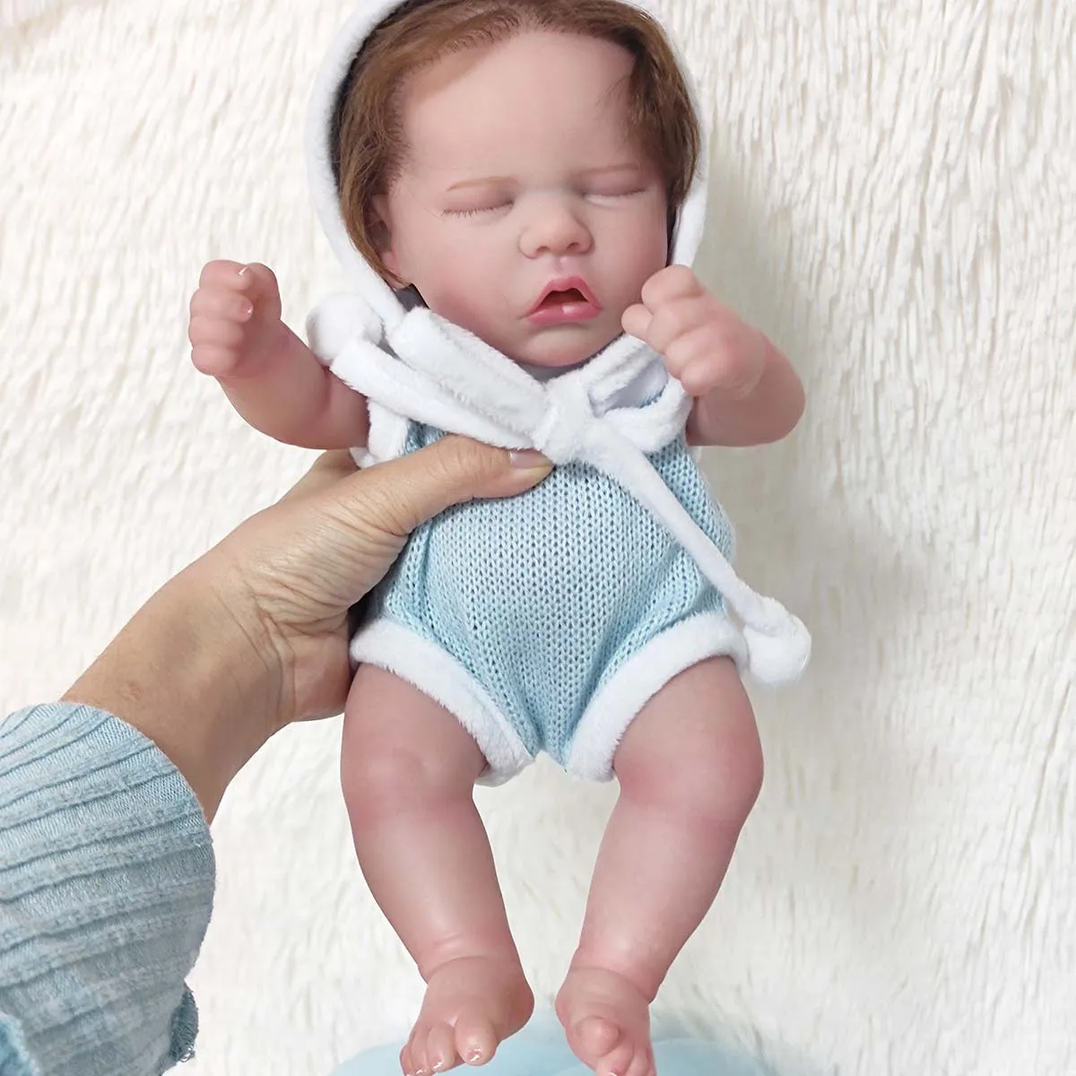 R&B Real Soft Touch Boy Realistic Silicone Reborn Sleeping 12Inch Cute ...