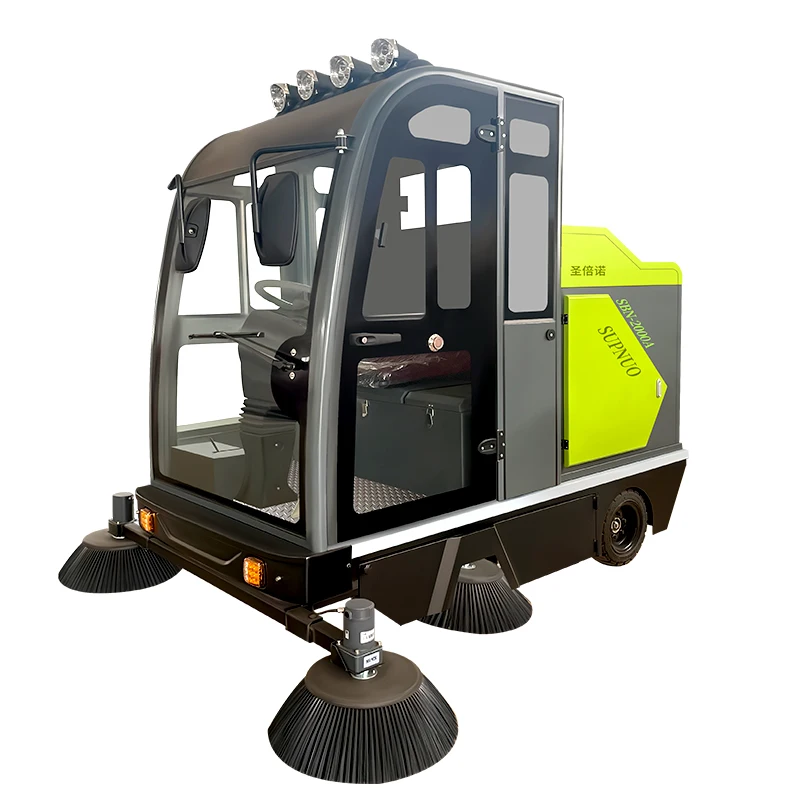 Sbn-2000a Industrial Recheargeable Floor Sweeper Ride On Closed Road ...