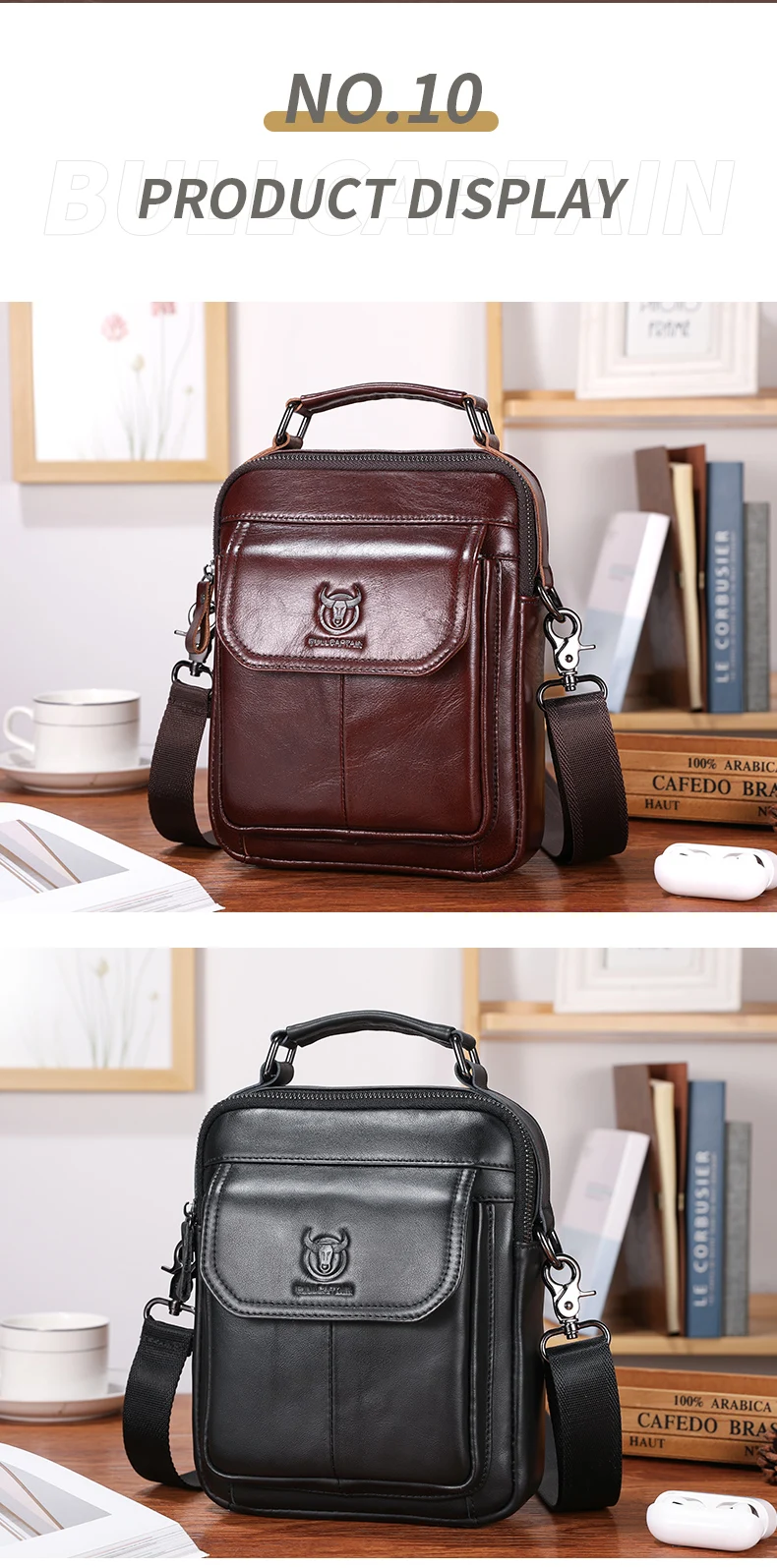 BULLCAPTAIN Men's Vintage Handbags - All Seasons Fashion
