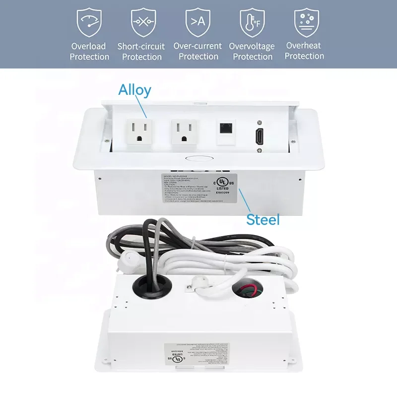 White US Plug Conference Table - Damped Pop up Data USB Port