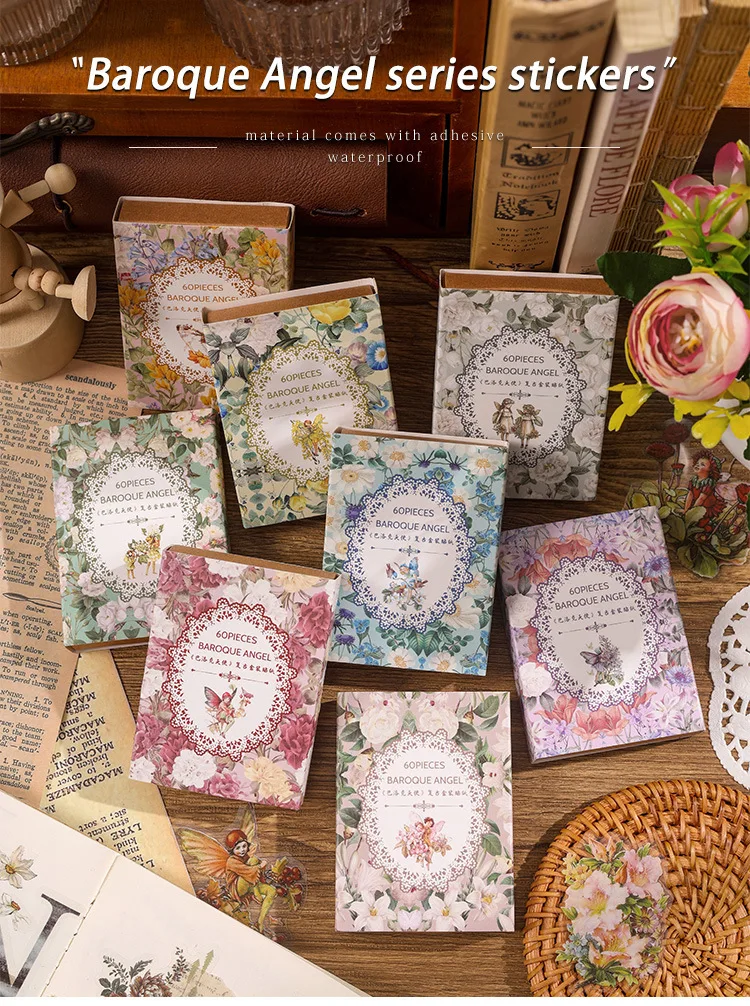 Cute Cartoon Angel Ledger Sticker Creative Retro Pet Ledger Diy ...