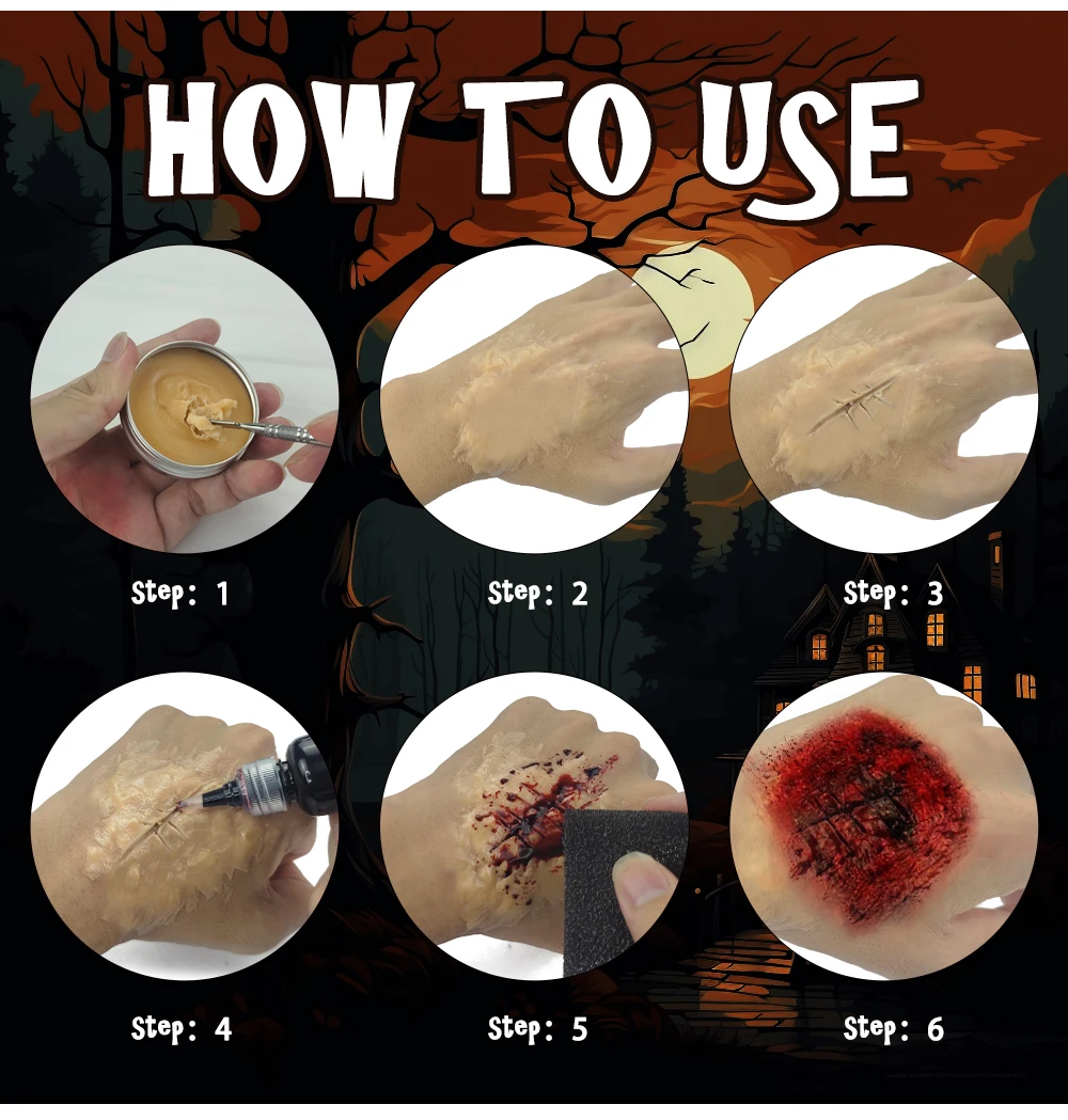 Khy Scar Wax Blood Kit Makeup Skin Nose Halloween Special Effects Stage ...