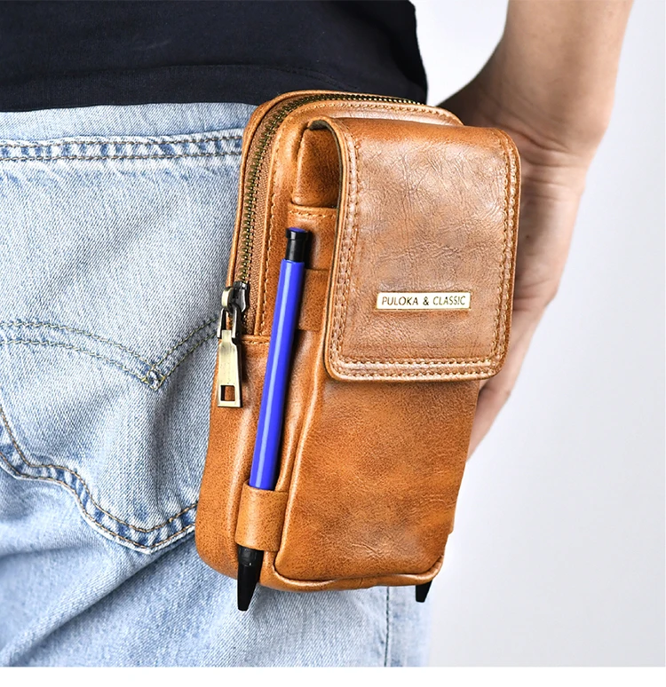 Magnetic Attraction Men Card Holders Phone Purse Custom Logo Waist Bag ...