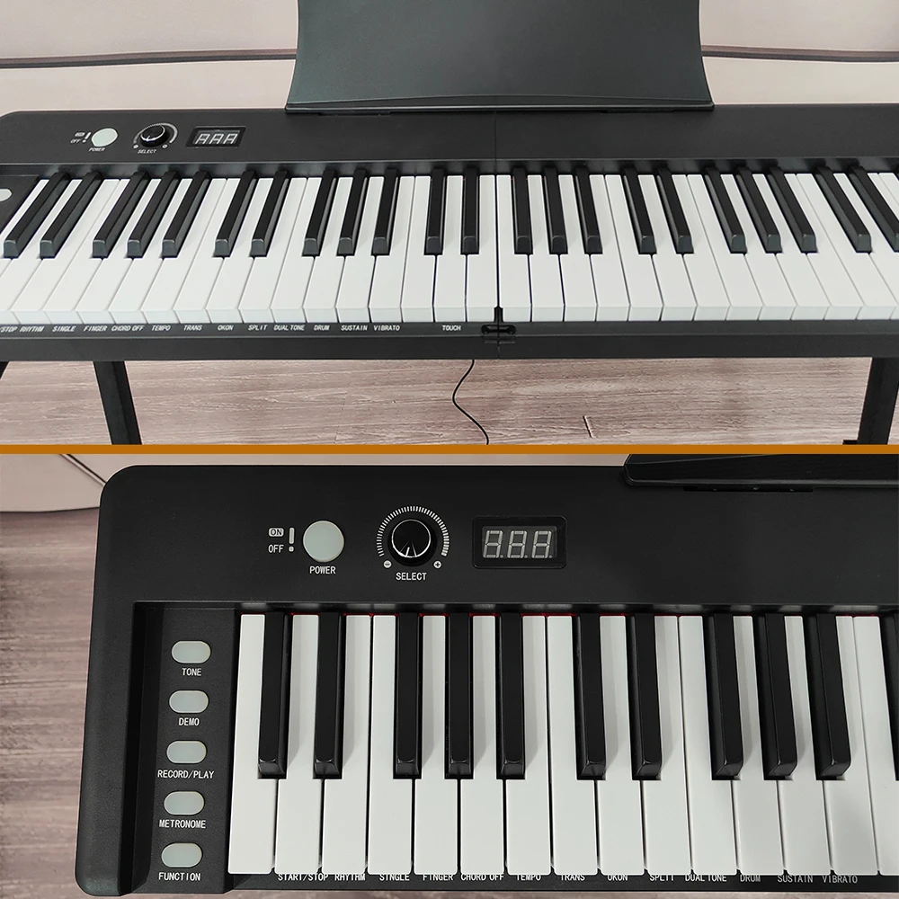 61 Keys Foldable Piano Folding Digital Piano Portable Blue-tooth Music ...