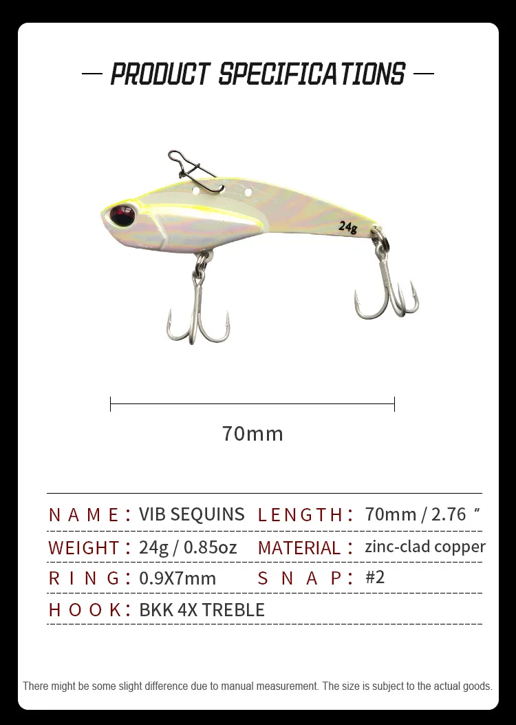 Oem Metal Vibe Blade Lure 24g 7cm Bkk Hook Copper Vibration Bait Blade ...