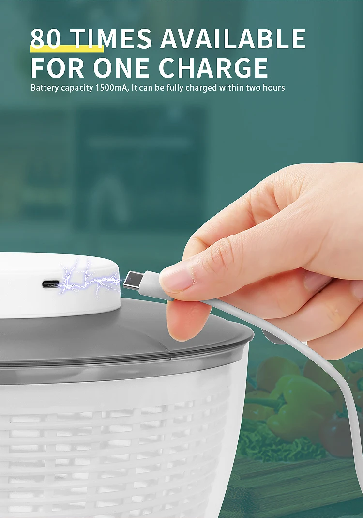 Salad Mixer Plastic Electric Salad Spinner Slicer Fruit Vegetable ...