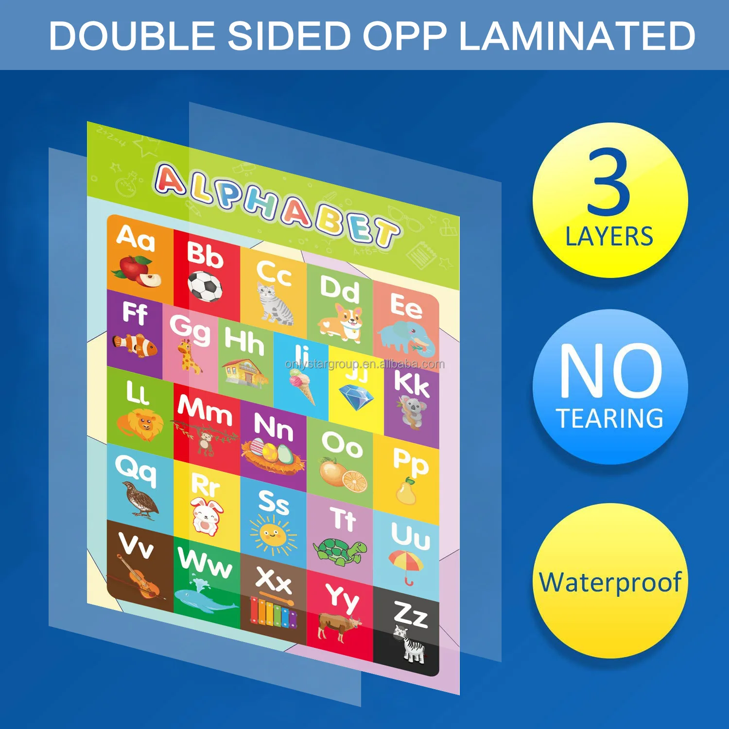 16 Educational Posters For Kids Abc Charts Alphabet Poster Laminated ...