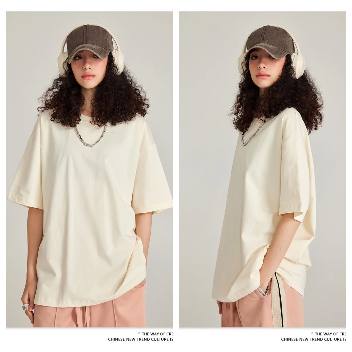 Oversize Streetwear Customised Vintage Aged Washed Blank Basic 260G Large Size Short Sleeve T ...