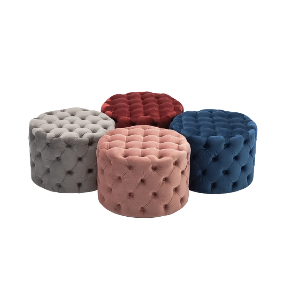Modern Upholstery Tufted Inflatable Knitted Moroccan Pouf Small Poof ...