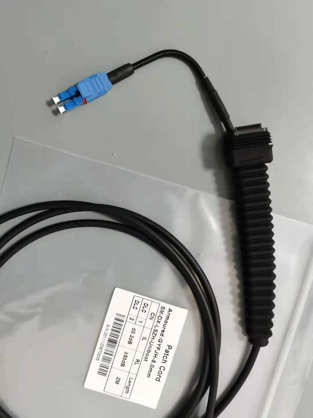 Flexible NSN Boot Fiber Cable - Armoured Patch Cord Duplex LC 5.0mm