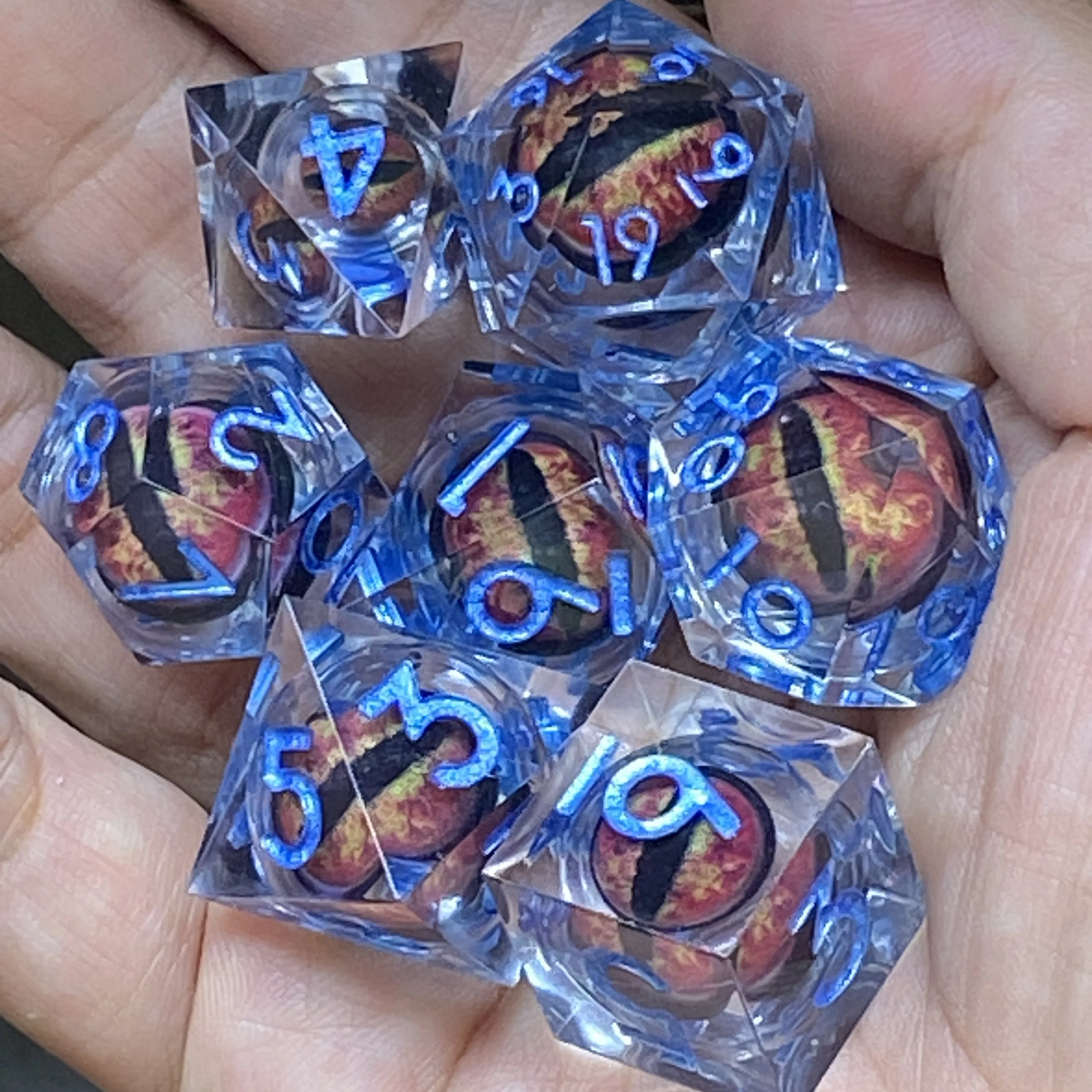 Eye DND Dice - Handmade Resin Dice for Dungeons & Dragons