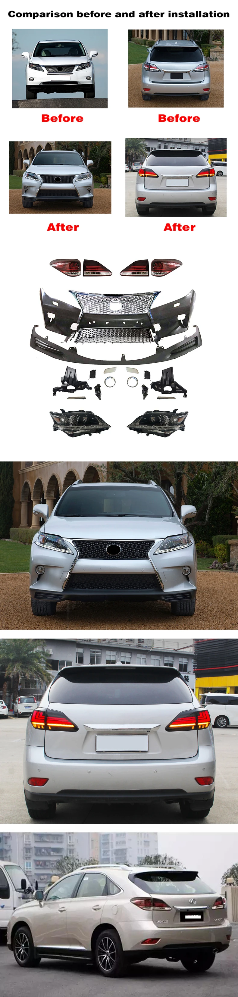 Upgrade Body Kit Bodykit Set For Lexus Rx350 Rx450h 2009 To 2013 Front ...