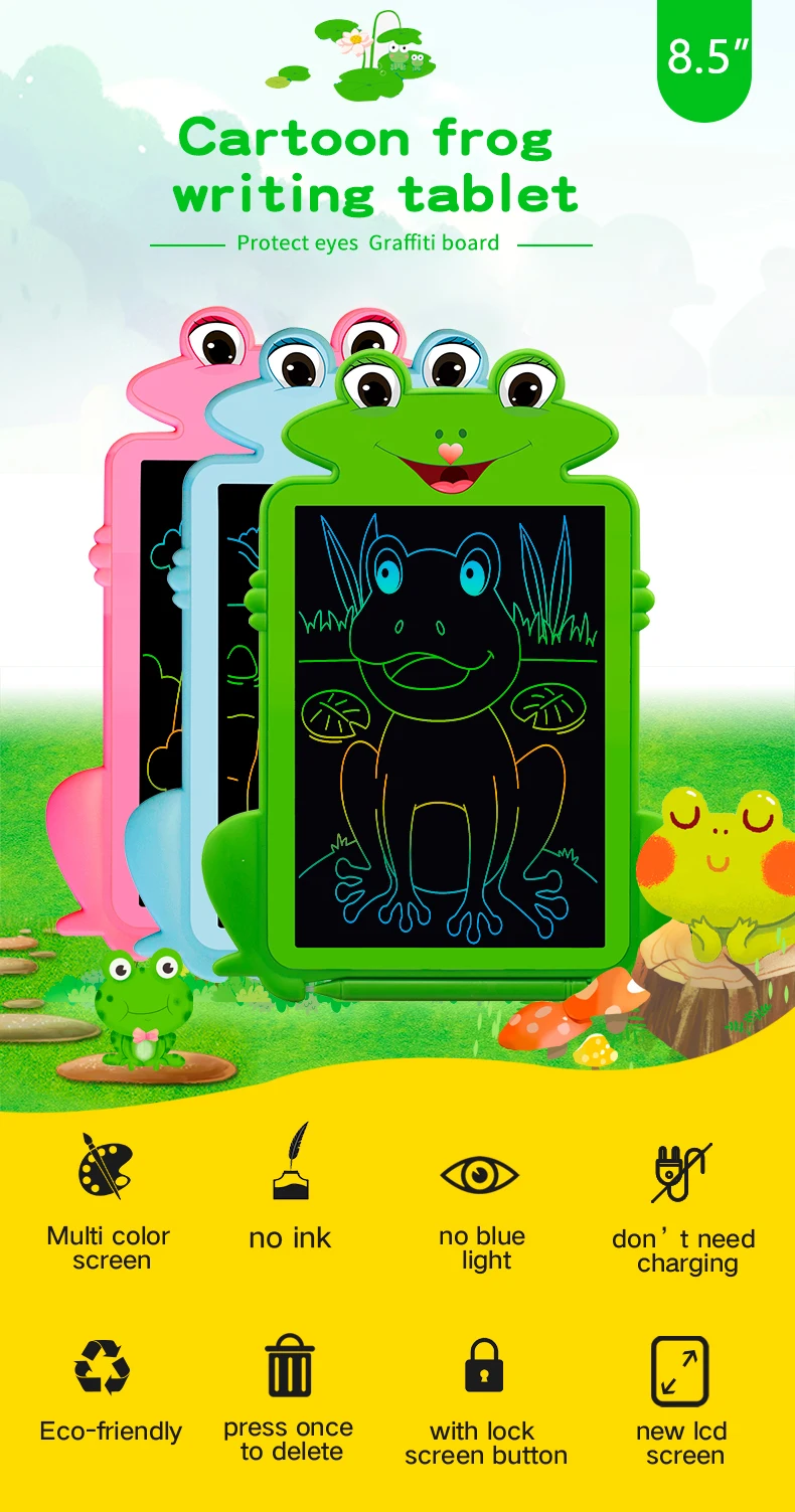 Frog Shape Cartoon Style Drawing Graphic Tablet Doodle Board Toddler ...