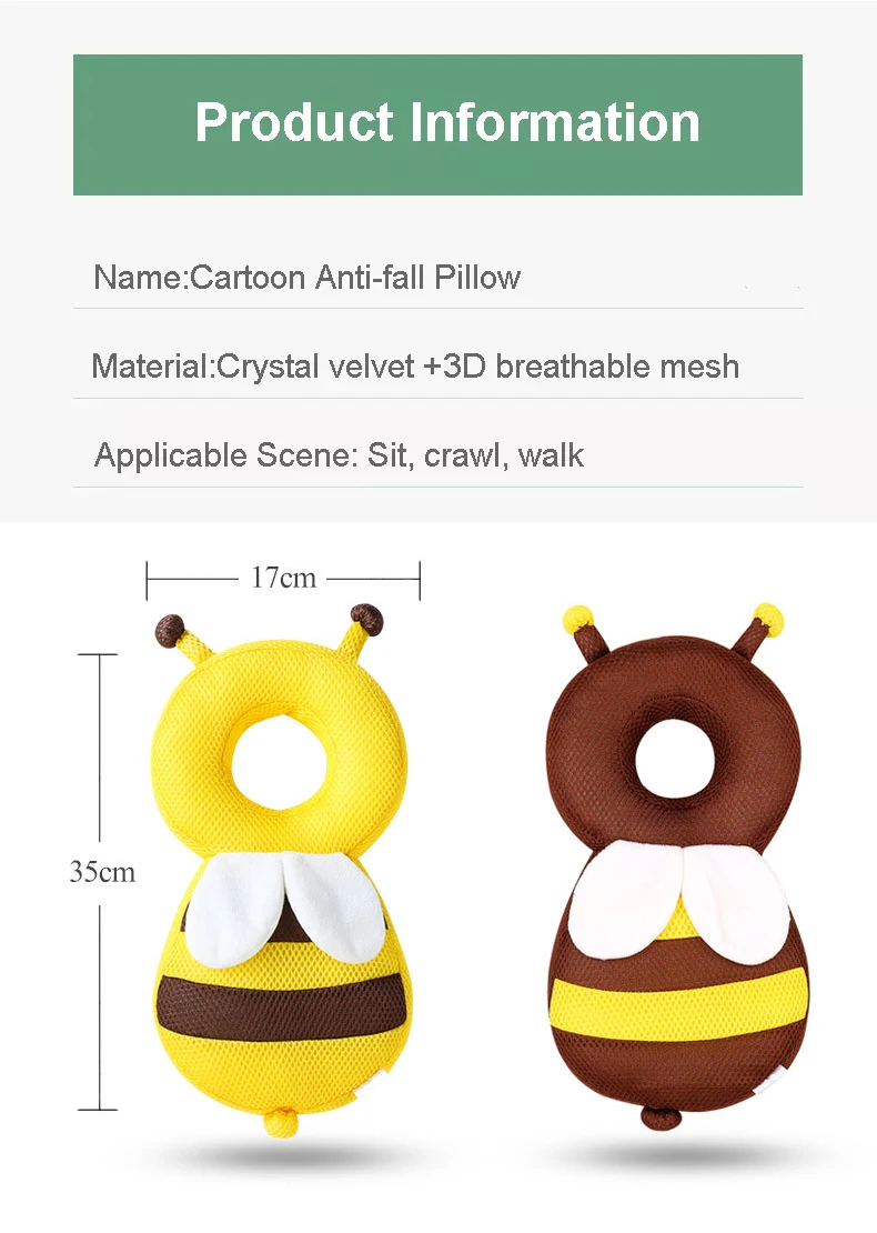 Adjustable Anti-fall Cushion Backpack Pad Baby Head Protector Safety ...