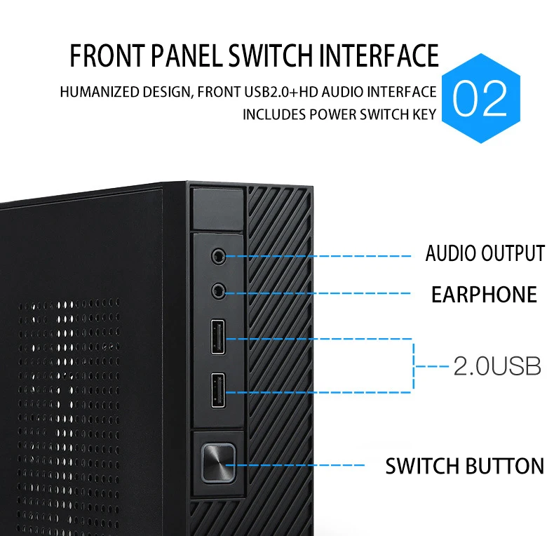 Custom Mini Sktc Mini Itx Case Htpc Chassi Office Motherboard