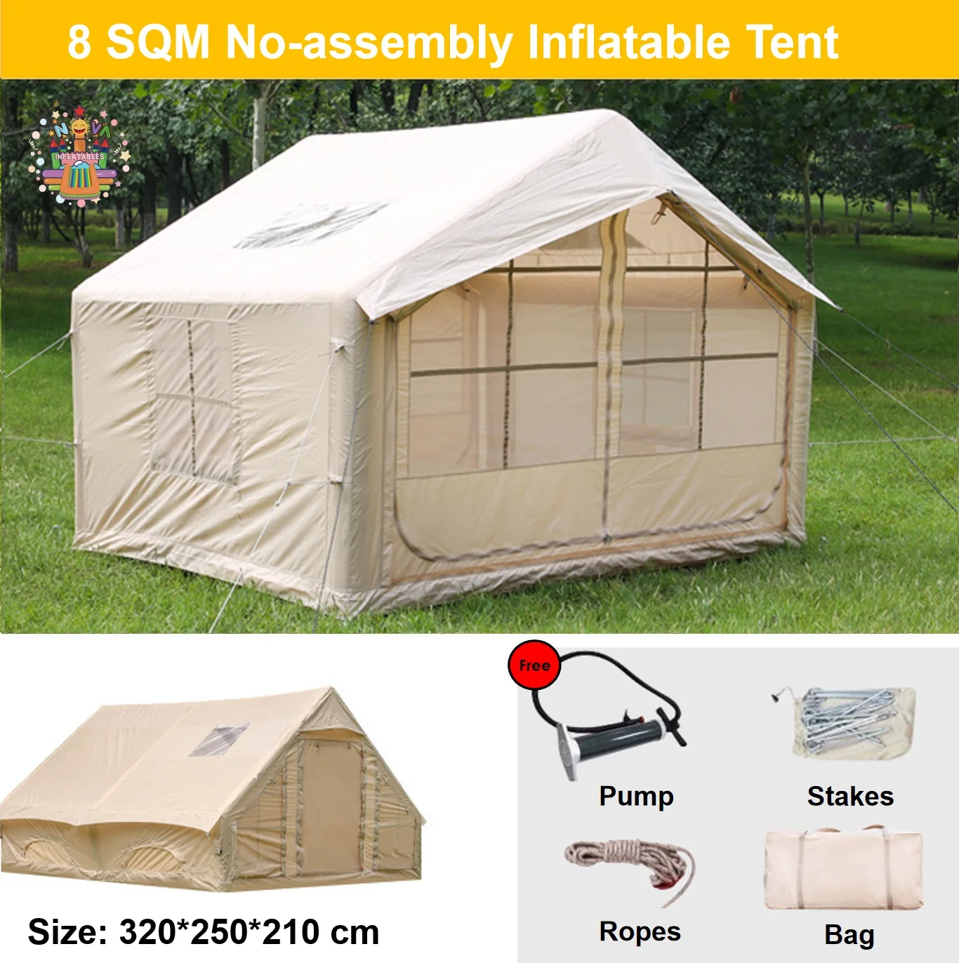 Durable Outdoor Inflatable Tent for Camping - Luxury & Comfort