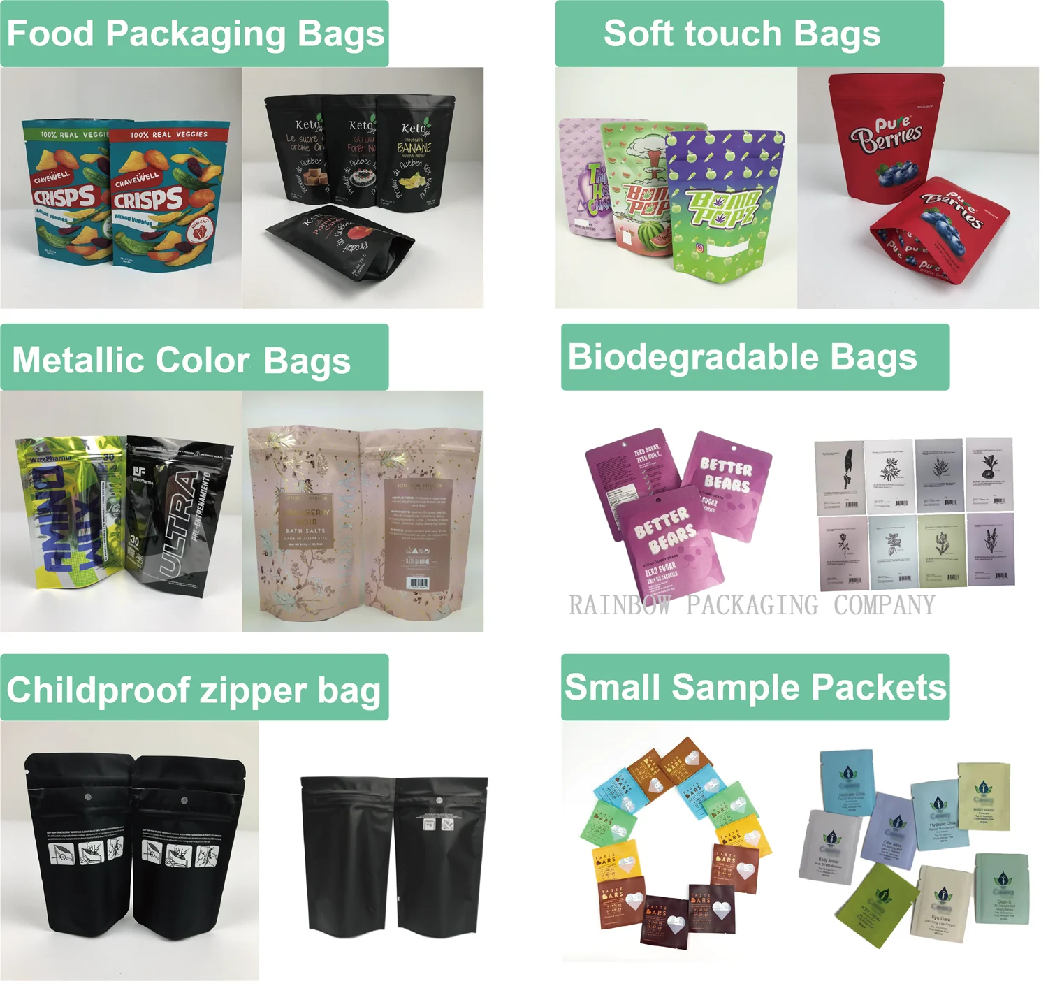 Custom Printed Flexible Plastic Food Packaging Bags With Big Handle ...